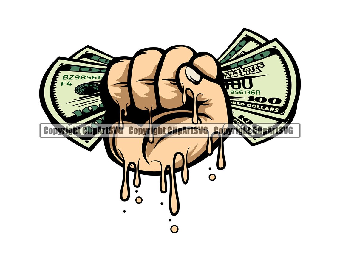 Hand Holding Money Drip Dripping Cash 100 Hundred Dollar Bills - Etsy