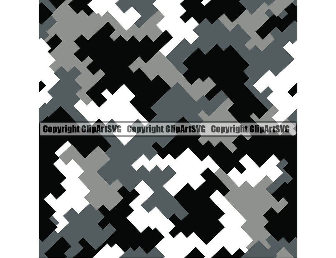 White Digital Camo Camouflage Seamless Pattern War Print Military Hunt ...