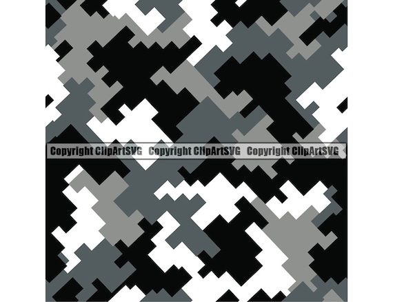 White Digital Camo Camouflage Seamless Pattern War Print - Etsy