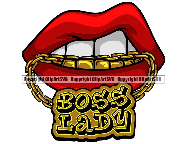 Sexy Lips Mouth Gold Teeth Bite Chain Boss Lady Charm Thug Grill Mask ...