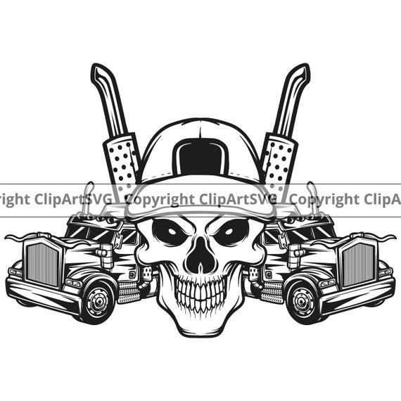 Skull Skeleton Semi Tractor Trailer Trucking Truck Driver - Etsy