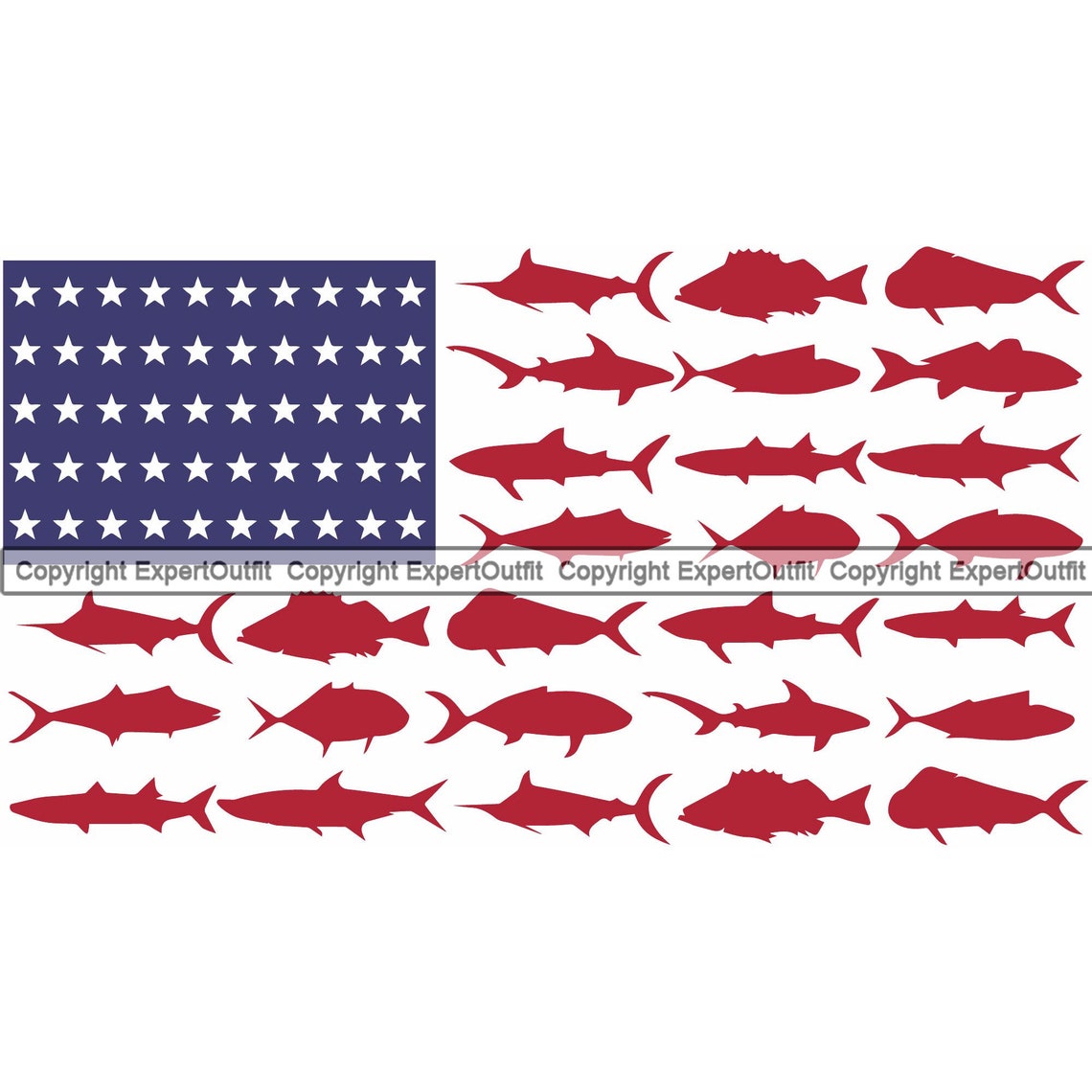 Fishing Pole USA Flag Bait Pond Tour Trip Lake Fish Fresh Salt - Etsy
