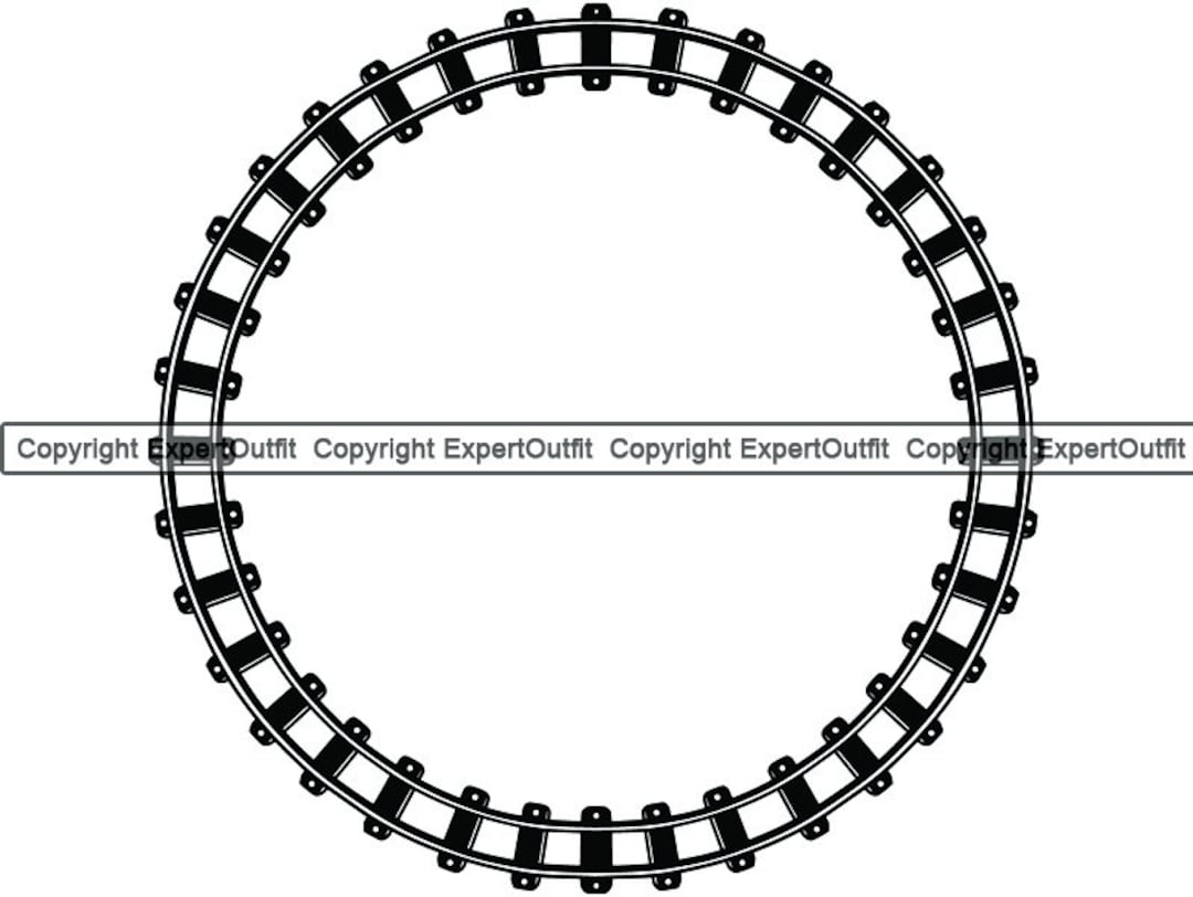 Train Tracks Circle Frame Border Rail Line Railroad Railway Metro ...