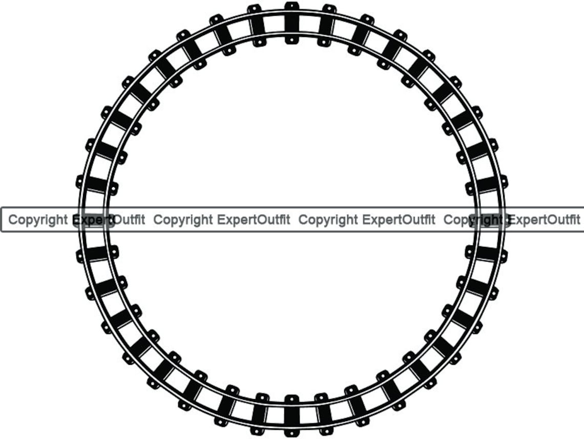 Train Tracks Circle Frame Border Rail Line Railroad Railway Metro ...