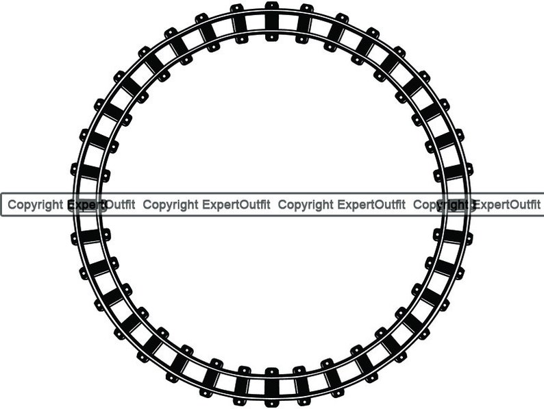 Train Tracks Circle Frame Border Rail Line Railroad Railway - Etsy