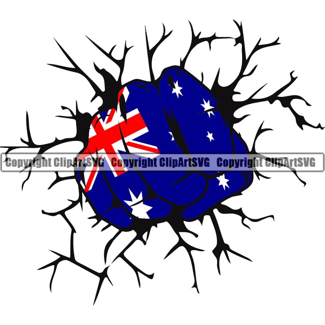 Australia Australian Aussie Fist Punch Break Wall Flag Country World ...