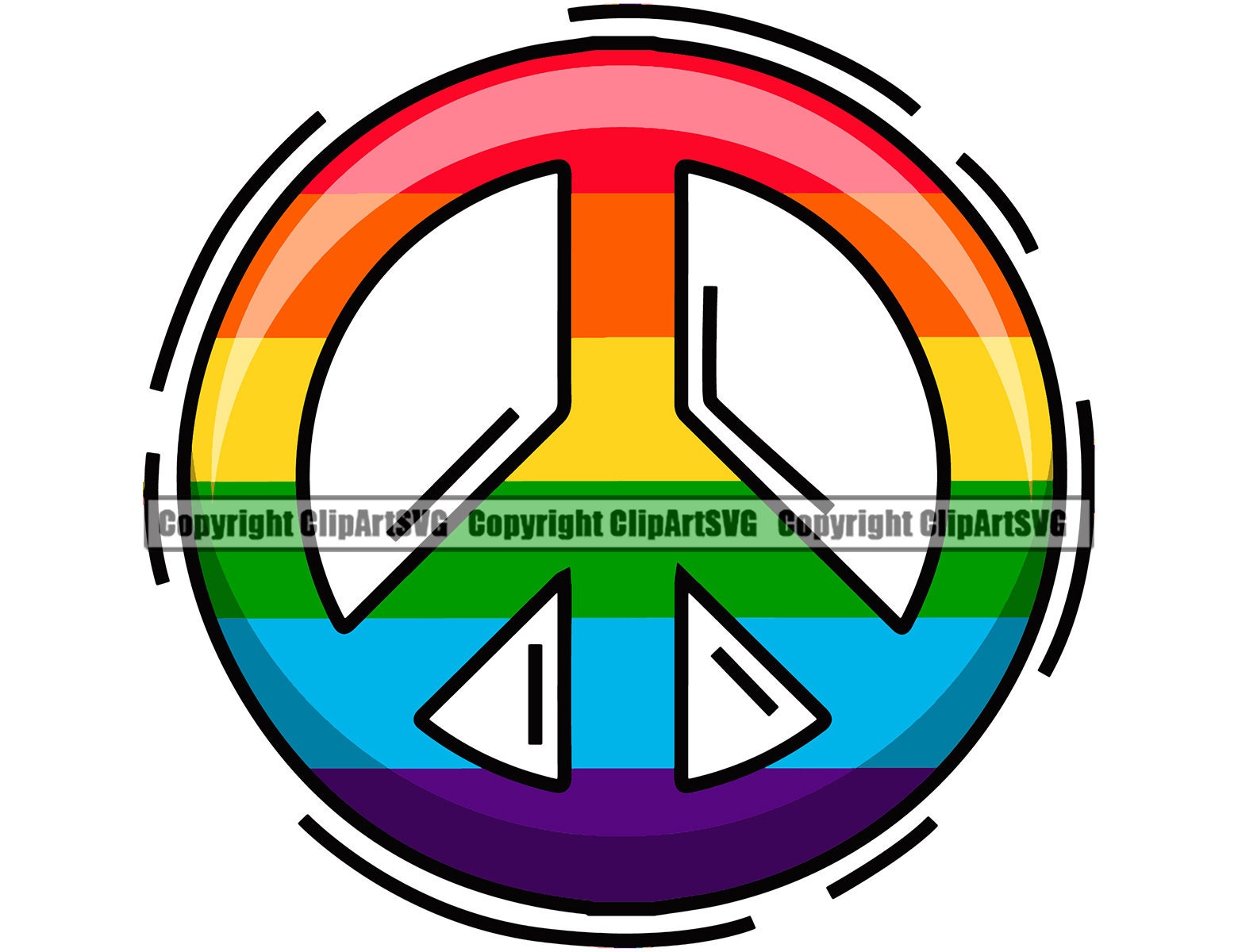 Gay Pride Peace Sign Rainbow Flag LGBT Pride Right Homosexual | Etsy