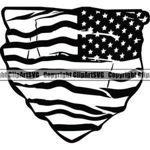 American Flag Bandana Mask Svg - Etsy