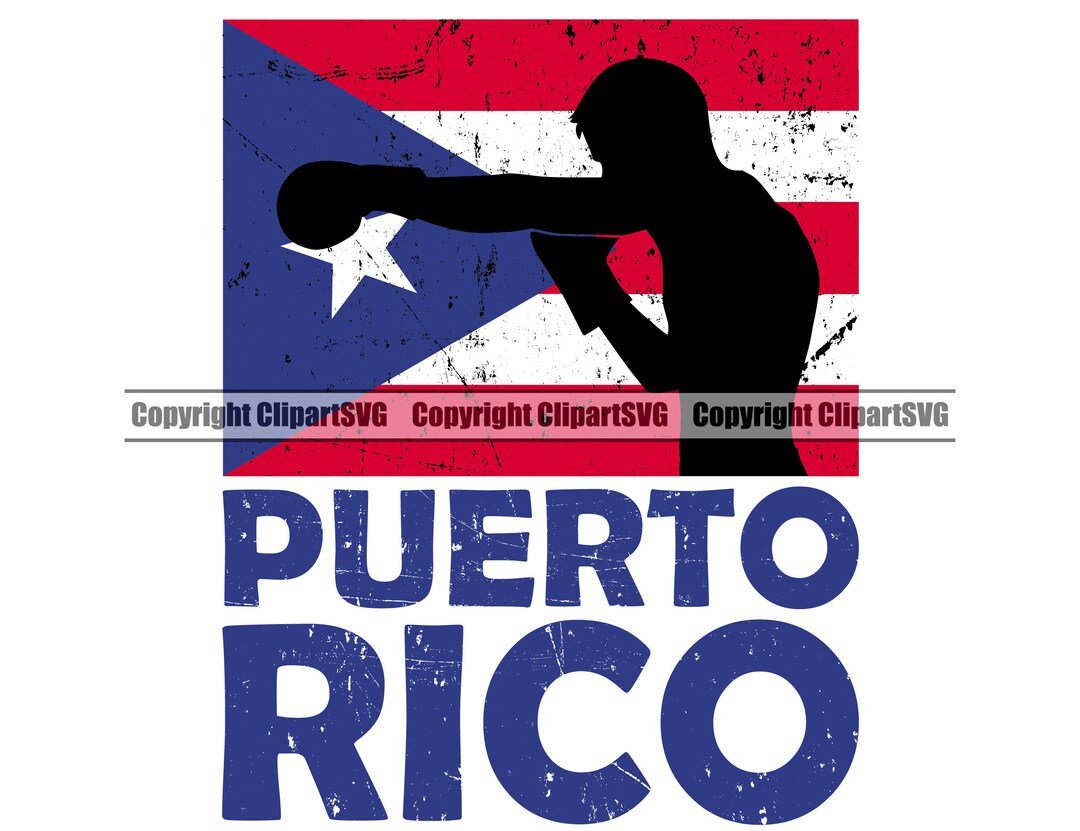 Puerto Rico Rican Flag Boxing Boxer Box Fight Fighter Country Nation ...