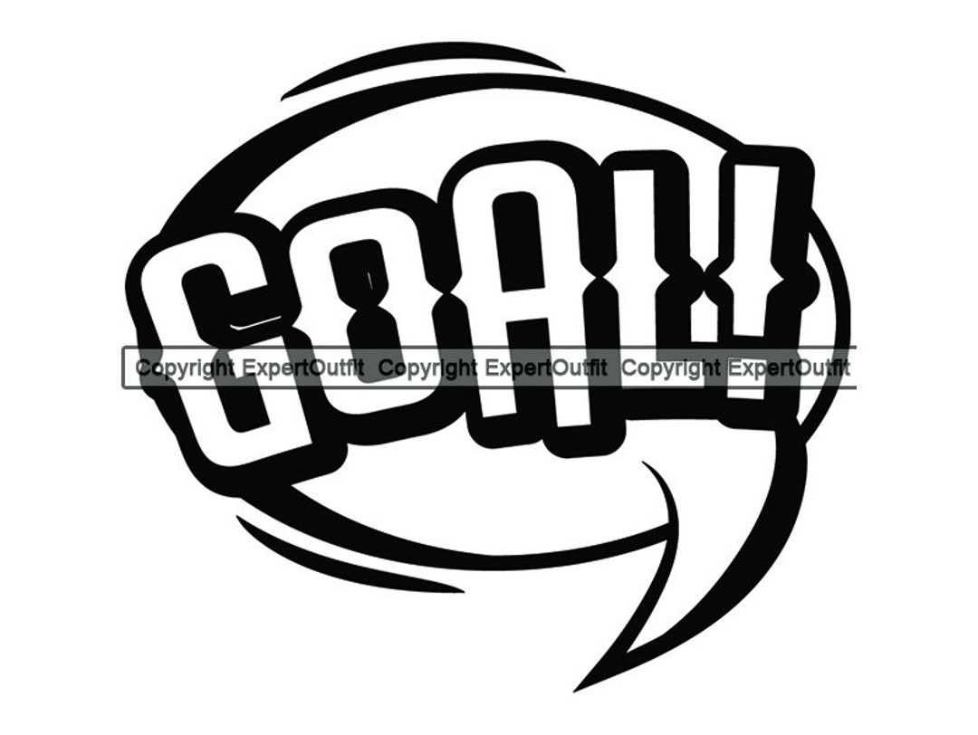 Goal Callout Soccer Logo Player Kick Ball Net Futball Sport Game School ...