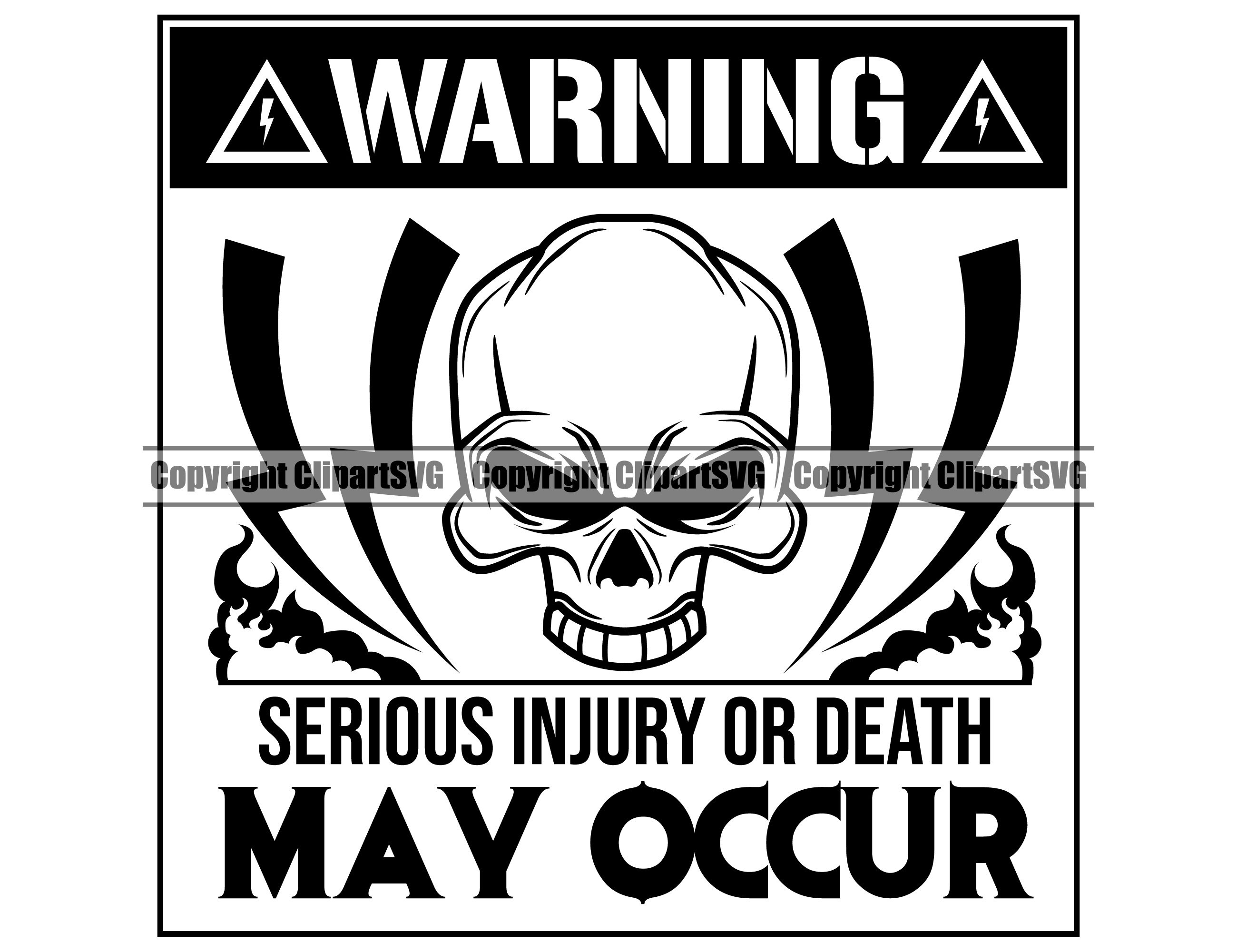 Skull Warning Caution Sign Danger Beware Death May Occur Risk | Etsy