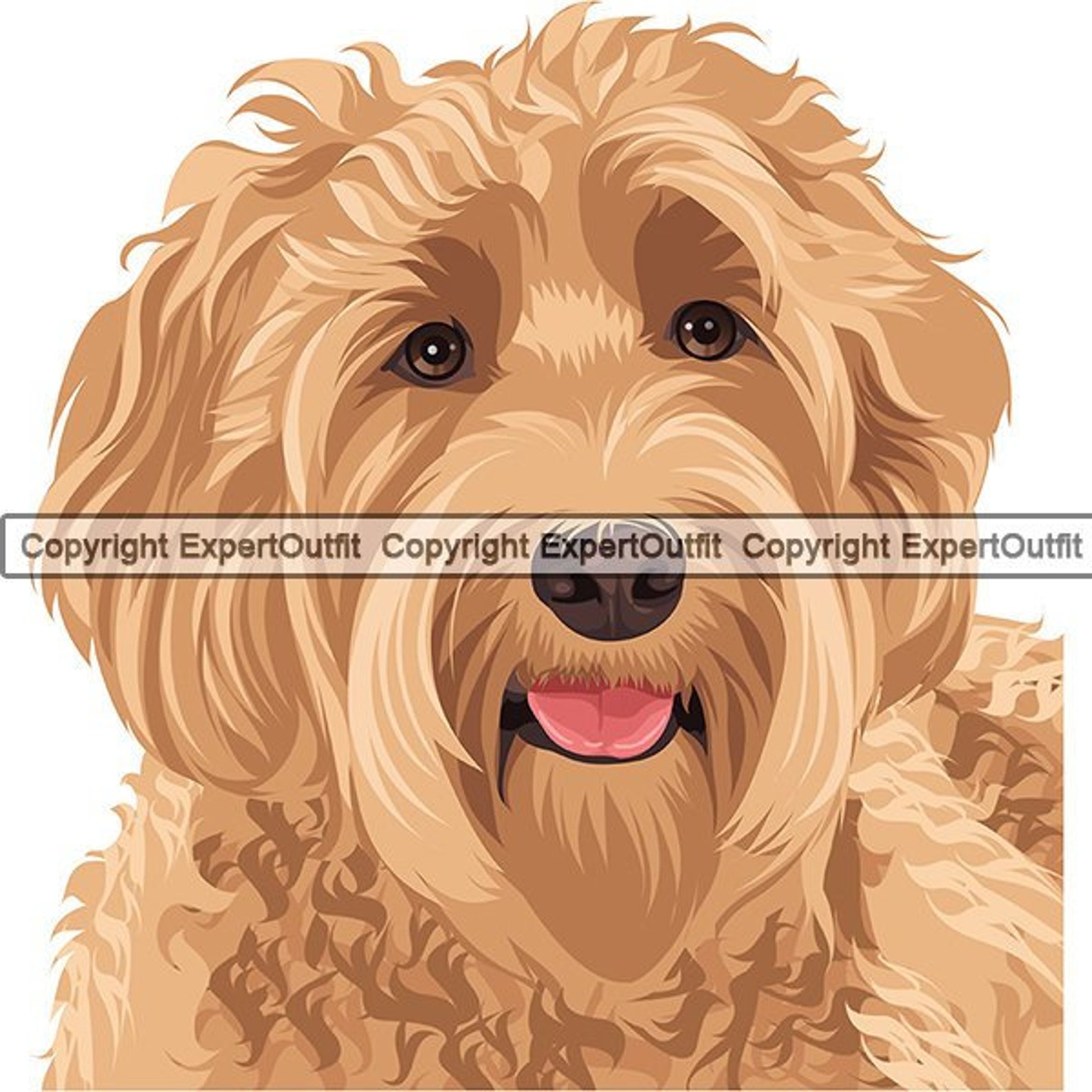 Labradoodle Dog Breed Smiling Puppy Animal Pet Happy Hound - Etsy