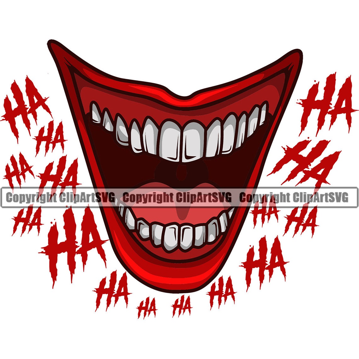 Joker Smile Clown Laughing Ha Funny Mouth Mask Evil Grin - Etsy