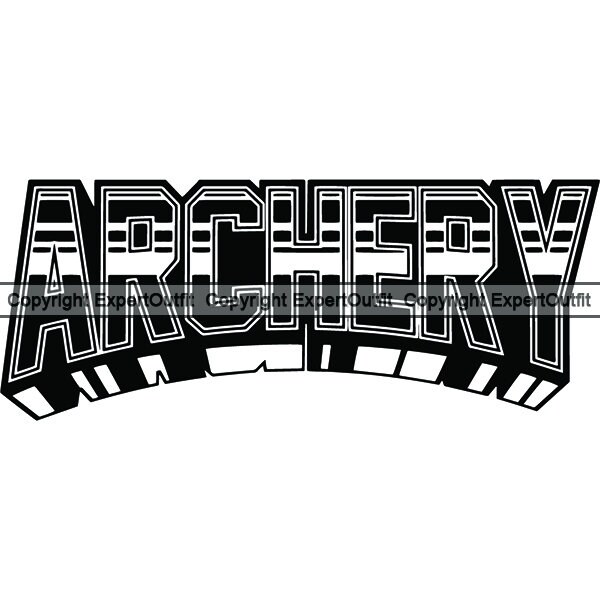 Archer Archery Archress Bow Bowman Arrow Lettering Word Wording Brand ...