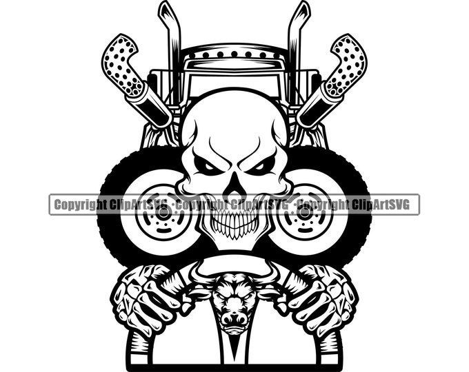 Skull Skeleton Semi Tractor Trailer Trucking Truck Driver - Etsy