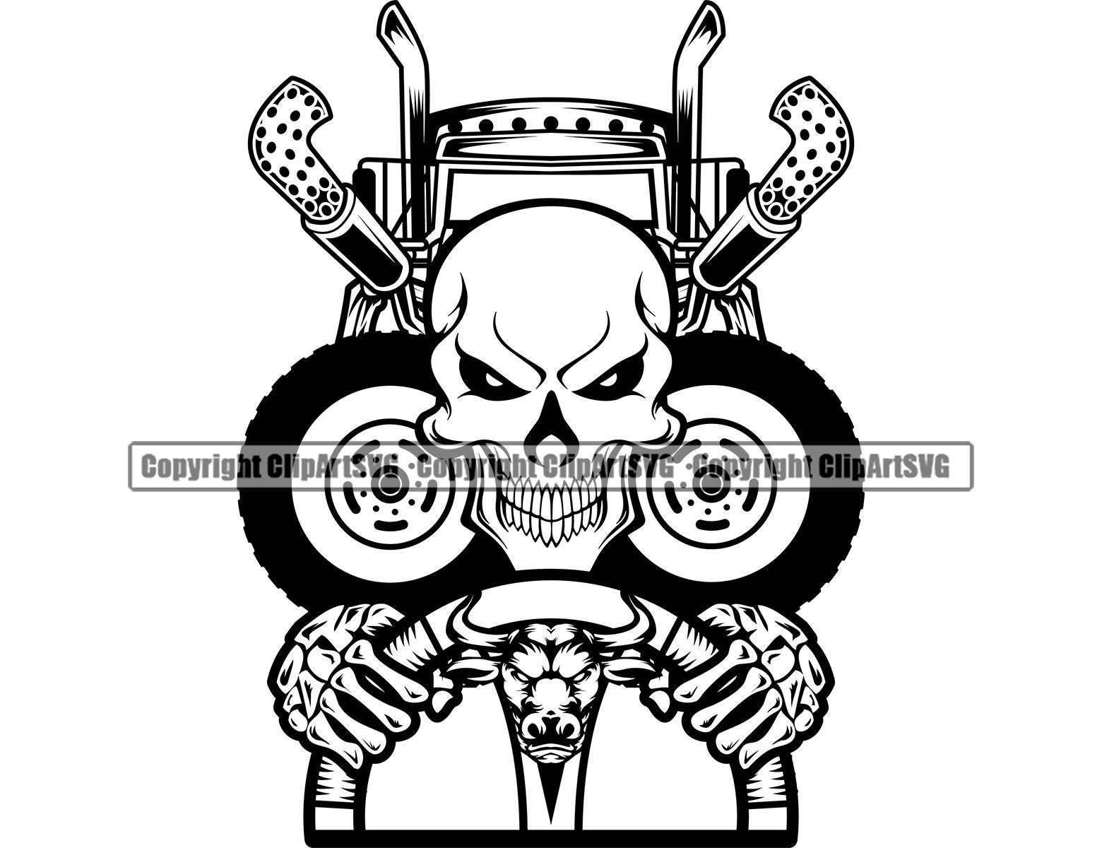 Skull Skeleton Semi Tractor Trailer Trucking Truck Driver Trucker Big ...