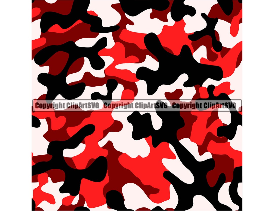 Red Camo Camouflage Seamless Pattern War Print Urban Military Hunt Wrap ...