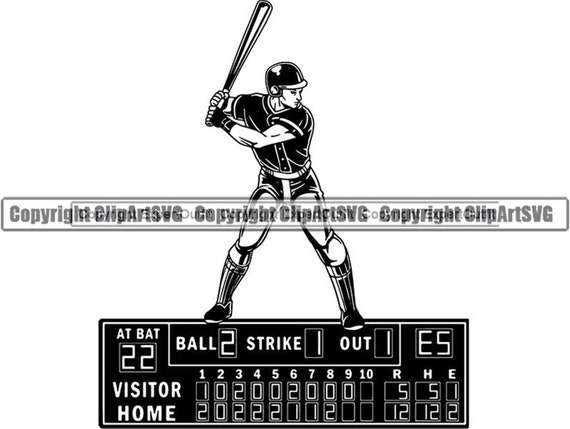 Baseball Logo Player Tournament Ball Scoreboard League | Etsy