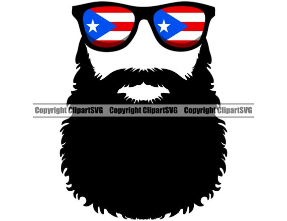 Puerto Rico Rican Sunglasses Beard Mustache Flag Island Proud | Etsy