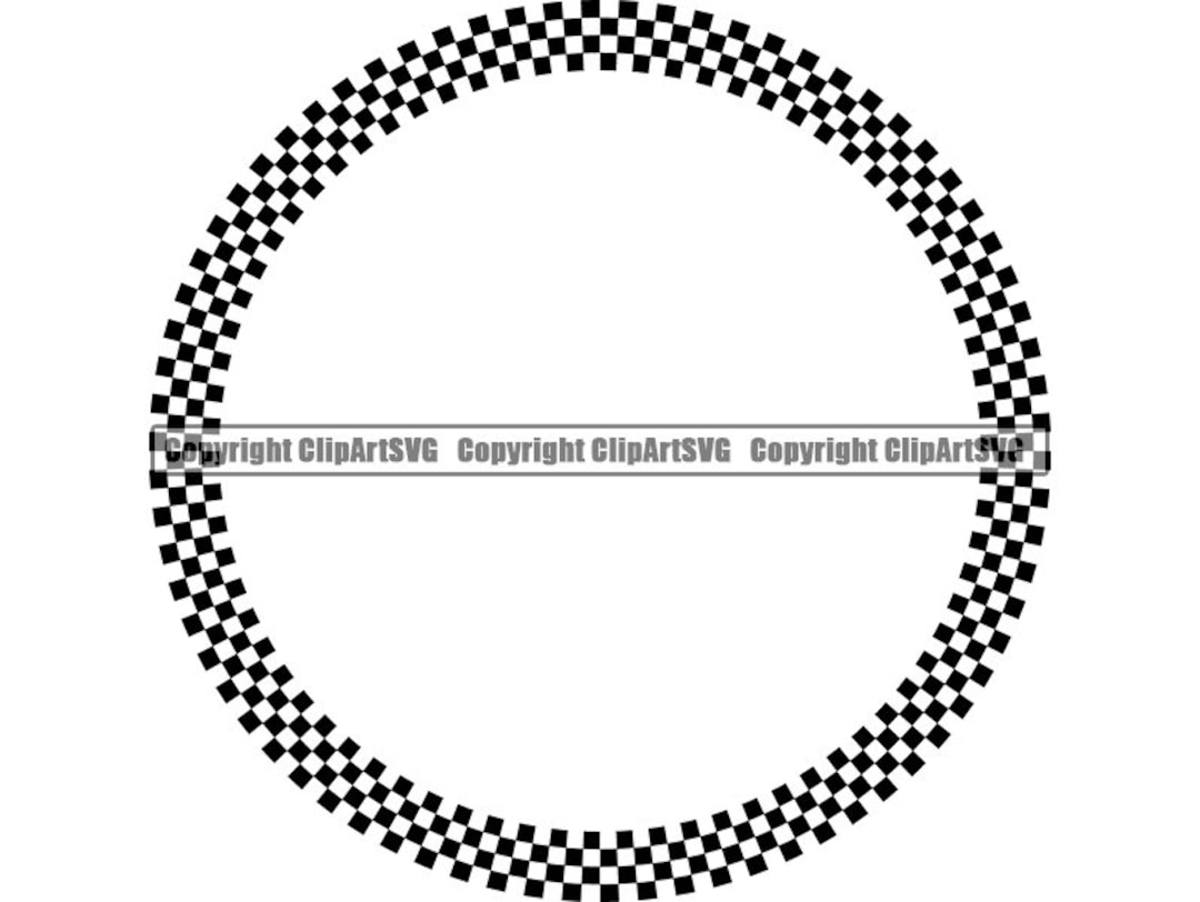 Checkered Flag Circle Frame Checker Race Racing Racer Competition Sport ...