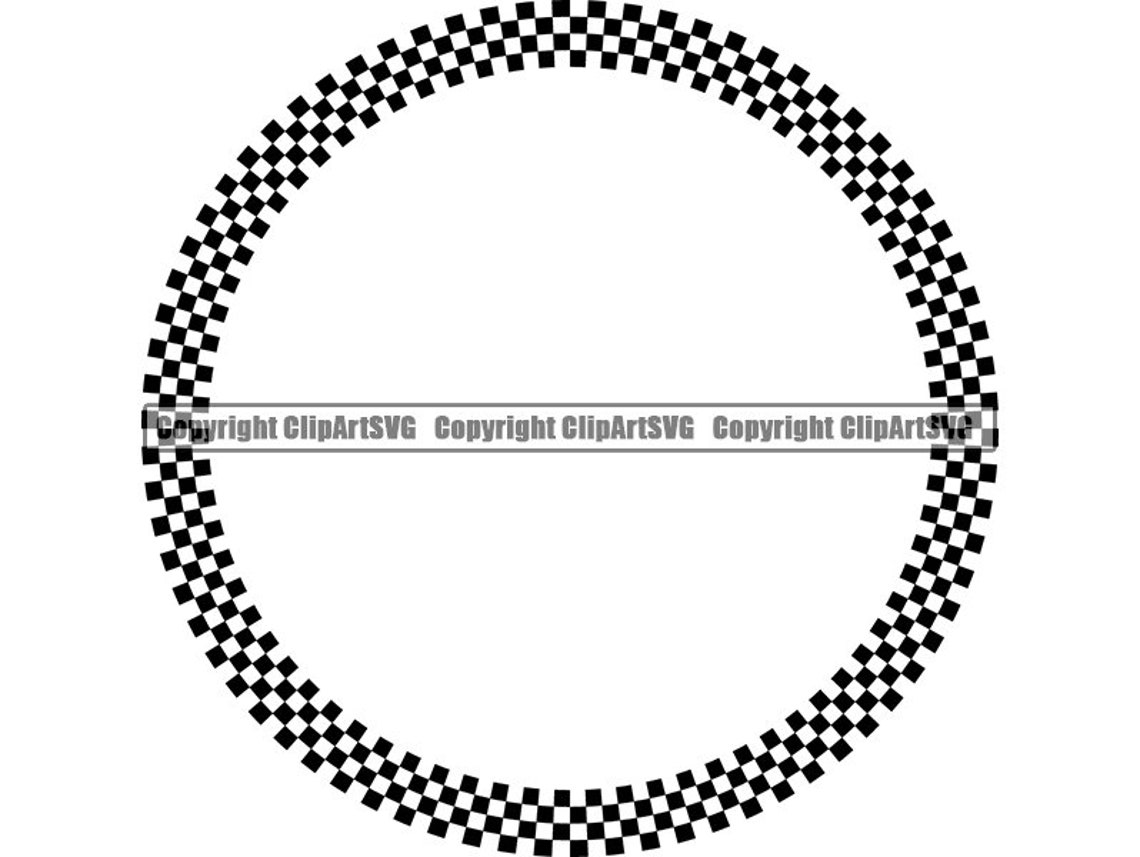 Checkered Flag Circle Frame Checker Race Racing Racer Competition Sport ...