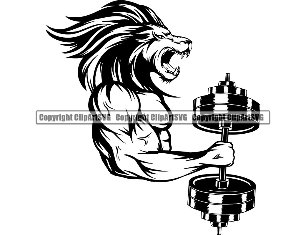 Bodybuilding Lion Logo Fitness Workout Gym Train Trainer - Etsy Canada