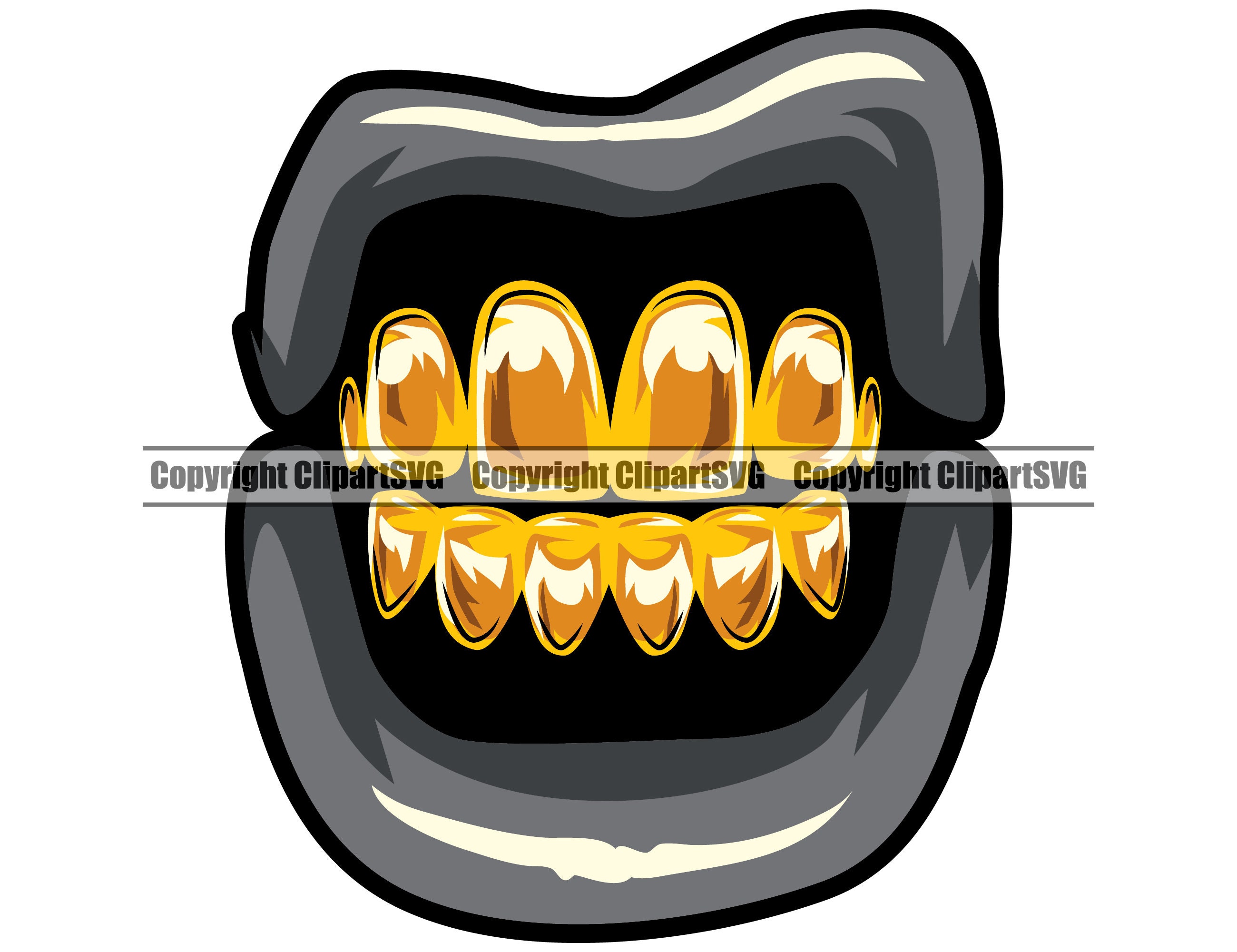 Lips Mouth Gold Teeth Thug Gangster Mask Sex Art Artwork Silhouette ...