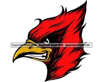 Cardinal Mascot Face Svg - Etsy