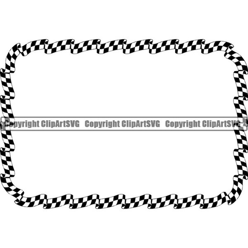 Checkered Flag Rectangle Frame Checker Race Racing Racer | Etsy