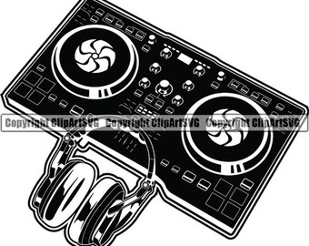 Retro Turntable Record Player Mixer DJ Disc Jockey Spinning Album ...