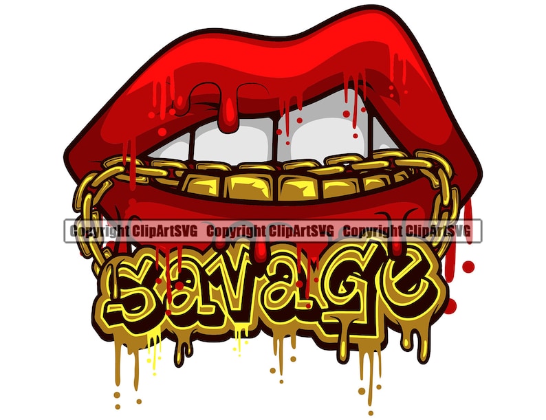 Sexy Lips Mouth Gold Teeth Bite Chain Savage Charm Drip Grill - Etsy