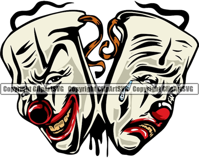 Laugh Now Cry Later Smile Now Cry Later Gangster Clown Crying Smiling ...
