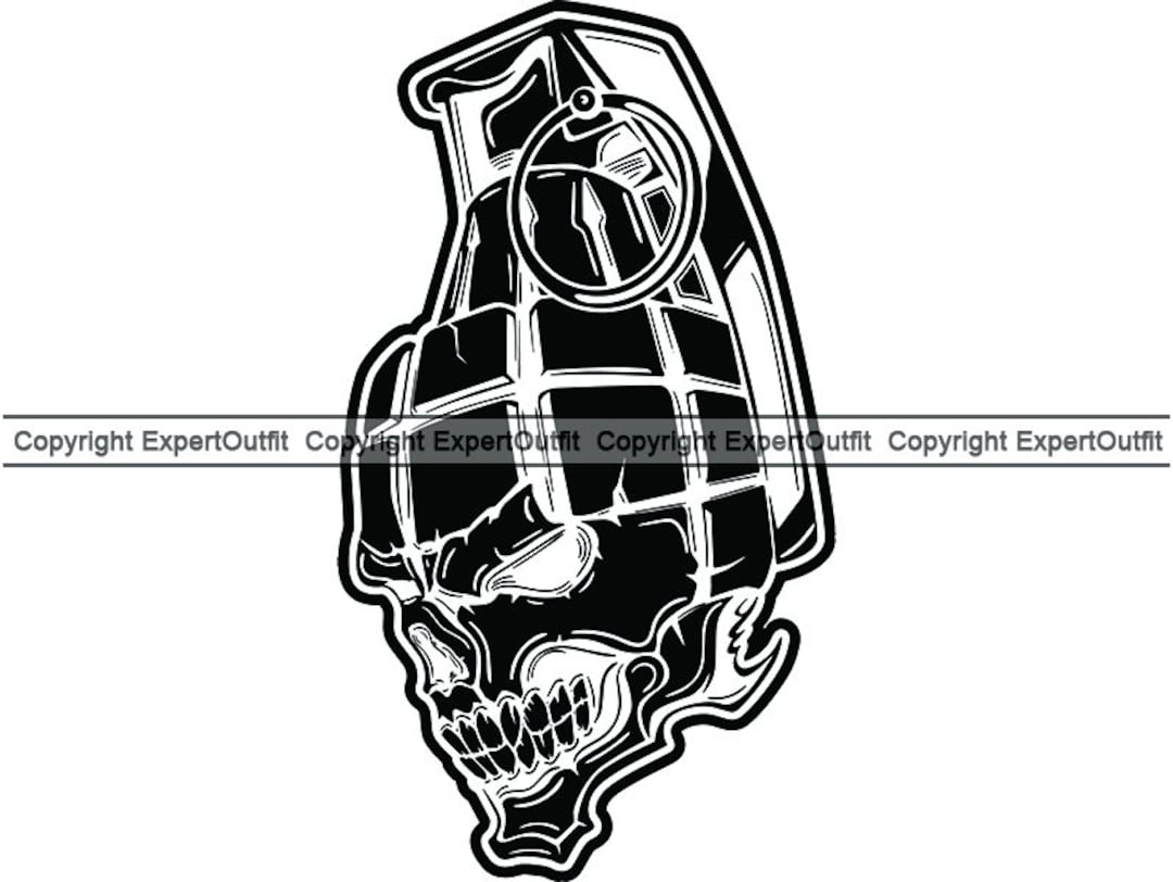 Skull Grenade Drawings