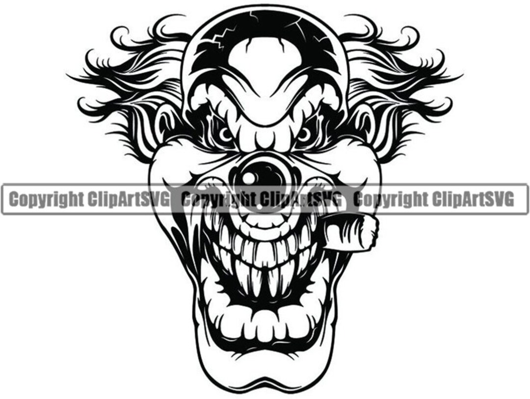 Evil Clown #1 Skull Death Evil Kill Killer Tattoo Circus Scary Face ...