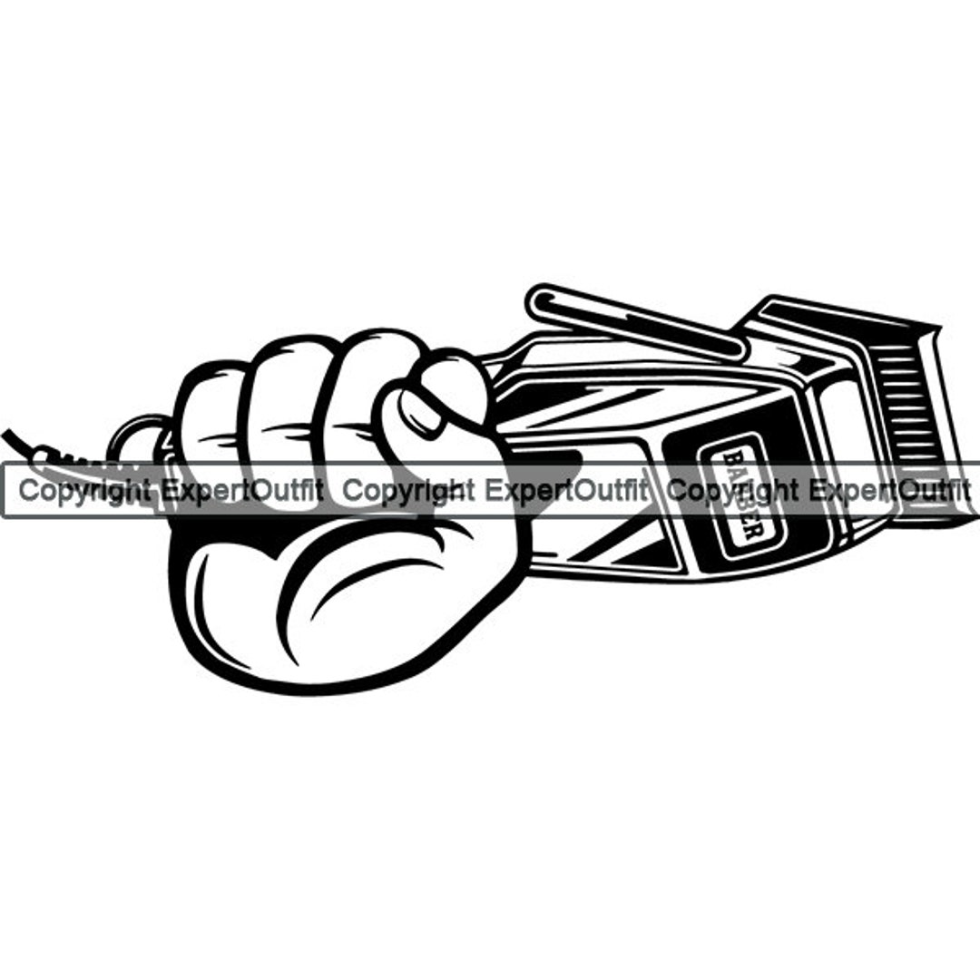 Barber Logo Clippers Hand Fist Salon Shop Haircut Hair - Etsy