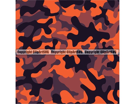 Orange Camo Camouflage Seamless Pattern War Print Military | Etsy