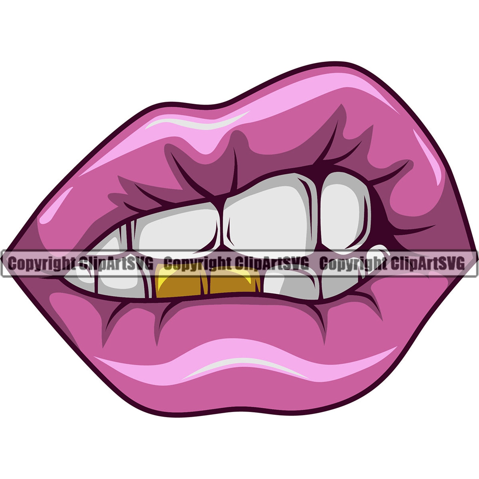 Sexy Lips Gold Teeth Grill Grillz Mouth Thug Gangster Rich Money Art ...