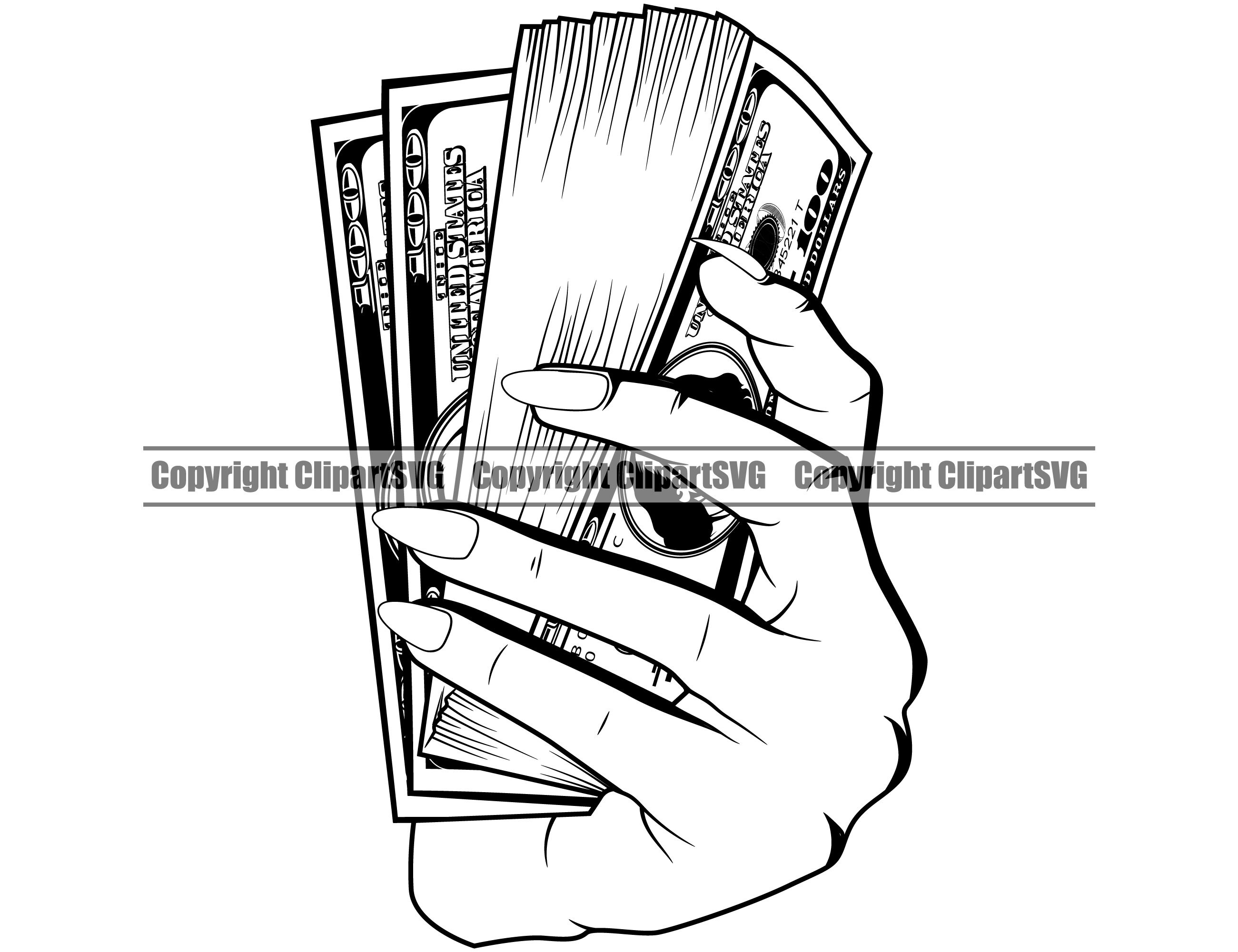 Female Hand Holding Money Knot Stack 100 Hundred Dollar Bill Cash Rich ...