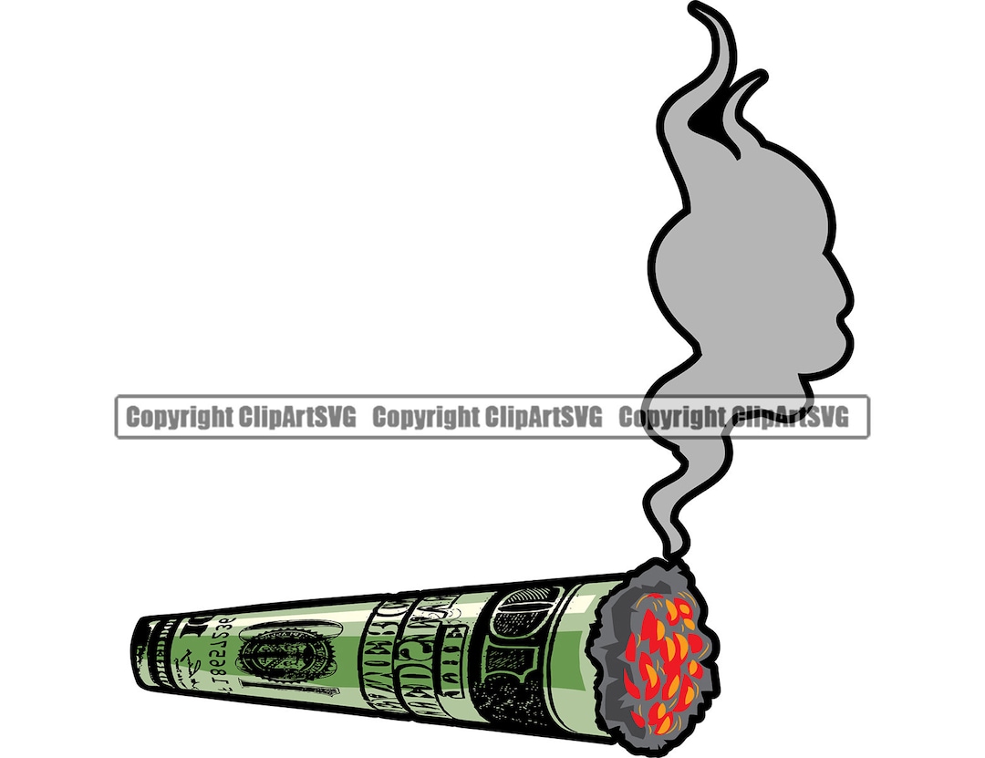 Money Cigar Burning 100 Hundred Dollar Bills Burn Smoke Wealth Cash ...