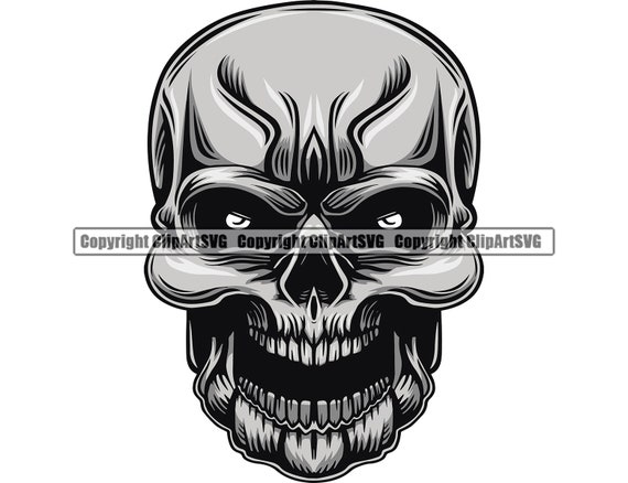 Skull Skeleton Head Face Grin Grinning Evil Kill Killer Tattoo | Etsy