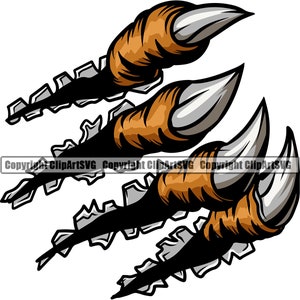 Animal Claw Nail Scratch Slice Rip Ripped Wild Paw Foot High - Etsy