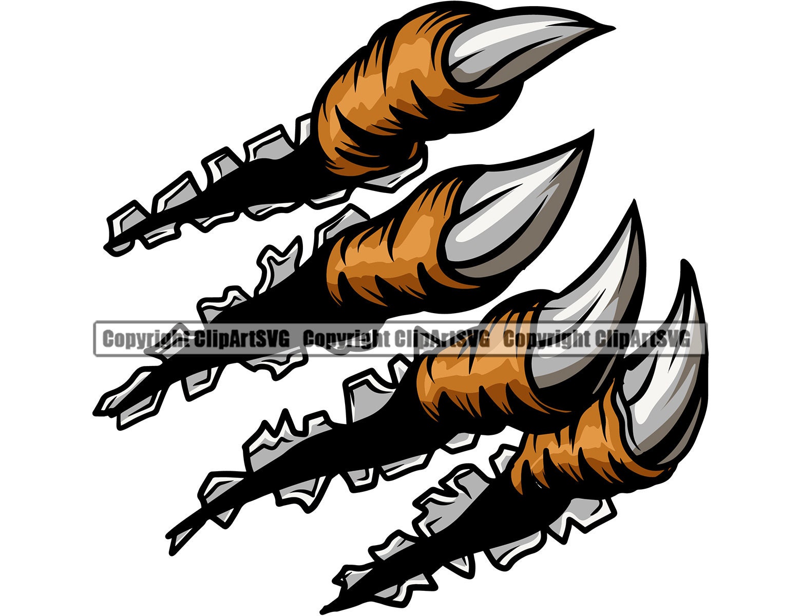 Animal Claw Nail Scratch Slice Rip Ripped Wild Paw Foot High | Etsy