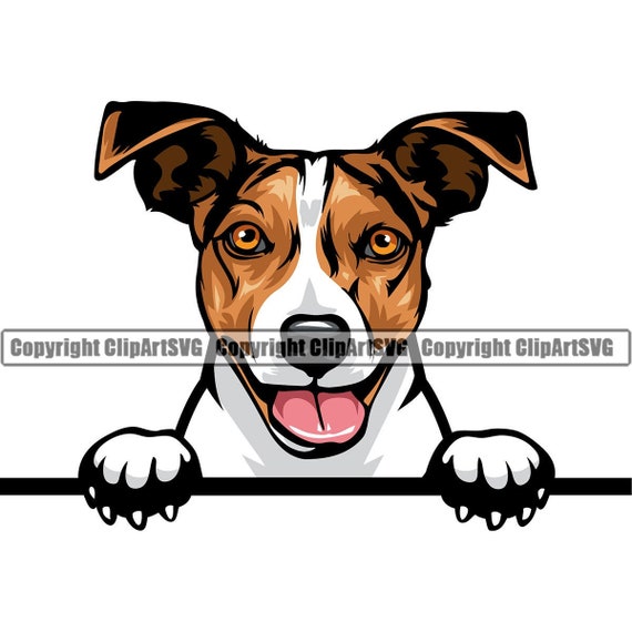 Jack Russell Terrier Dog Head Face Breed Happy Smile Paw Puppy - Etsy