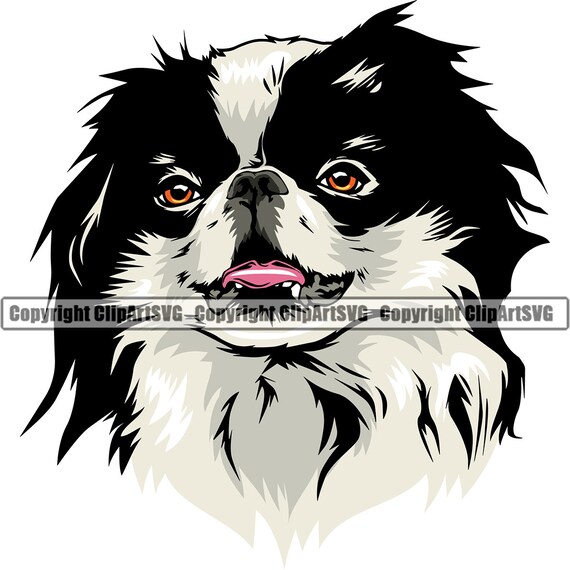 Japanese Chin Dog Breed Happy Face Smile Head Paw Puppy Pup | Etsy