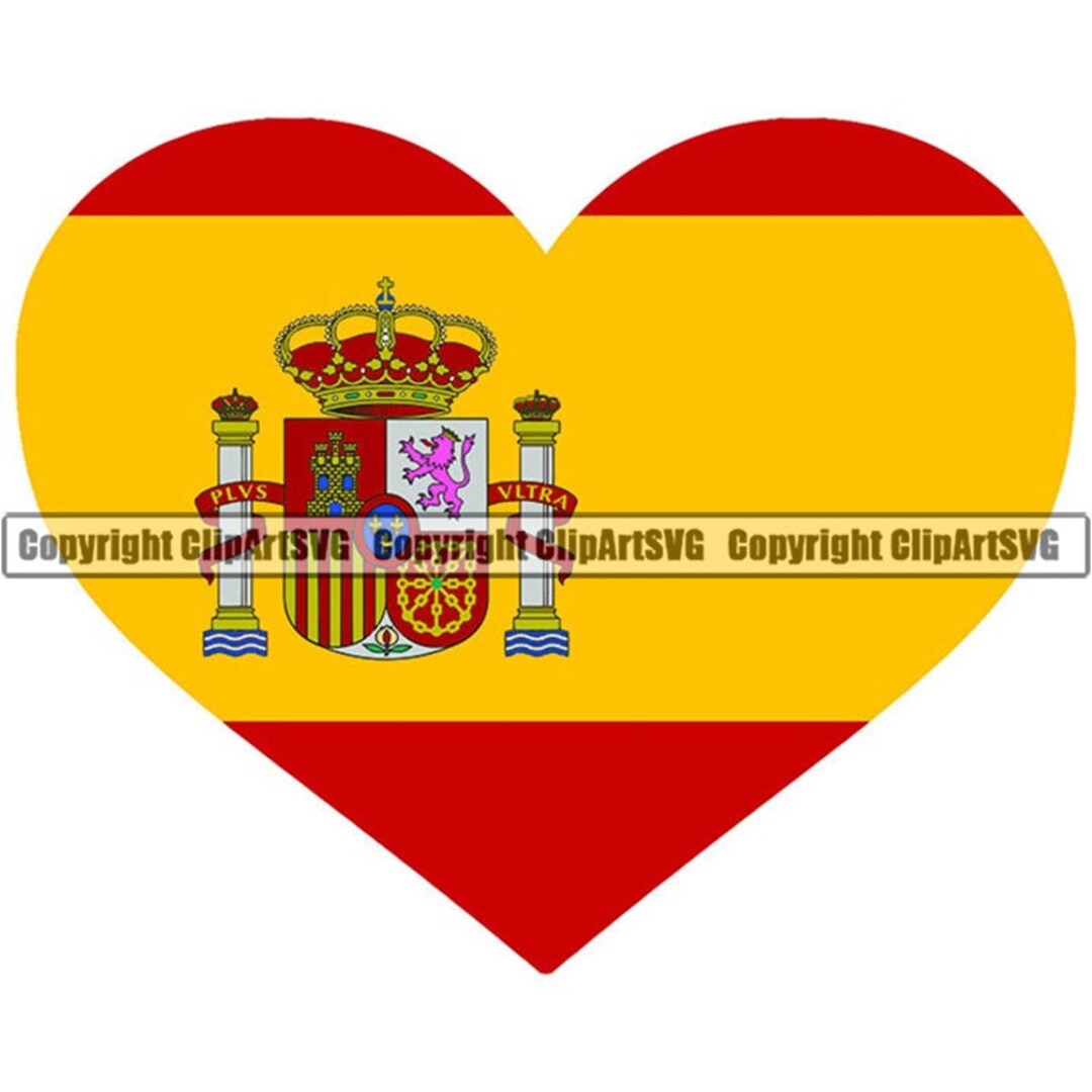 Spain Heart Shaped Flag Spanish Spaniard Europe Country World National ...