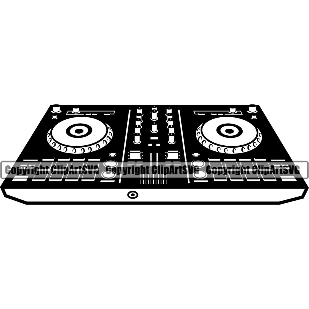 DJ Disc Jockey Setup Modern CD Compact Disc Turntable Audio Music Mixer ...