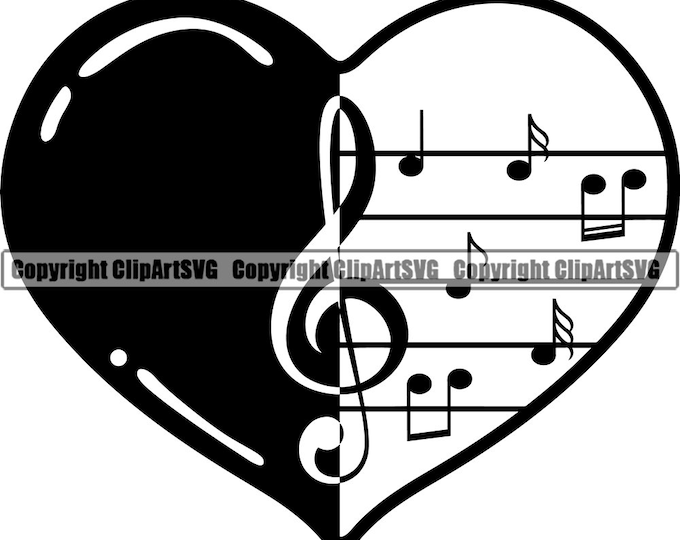 Music Note Heart Love Symbol Treble Clef Sheet Musical - Etsy