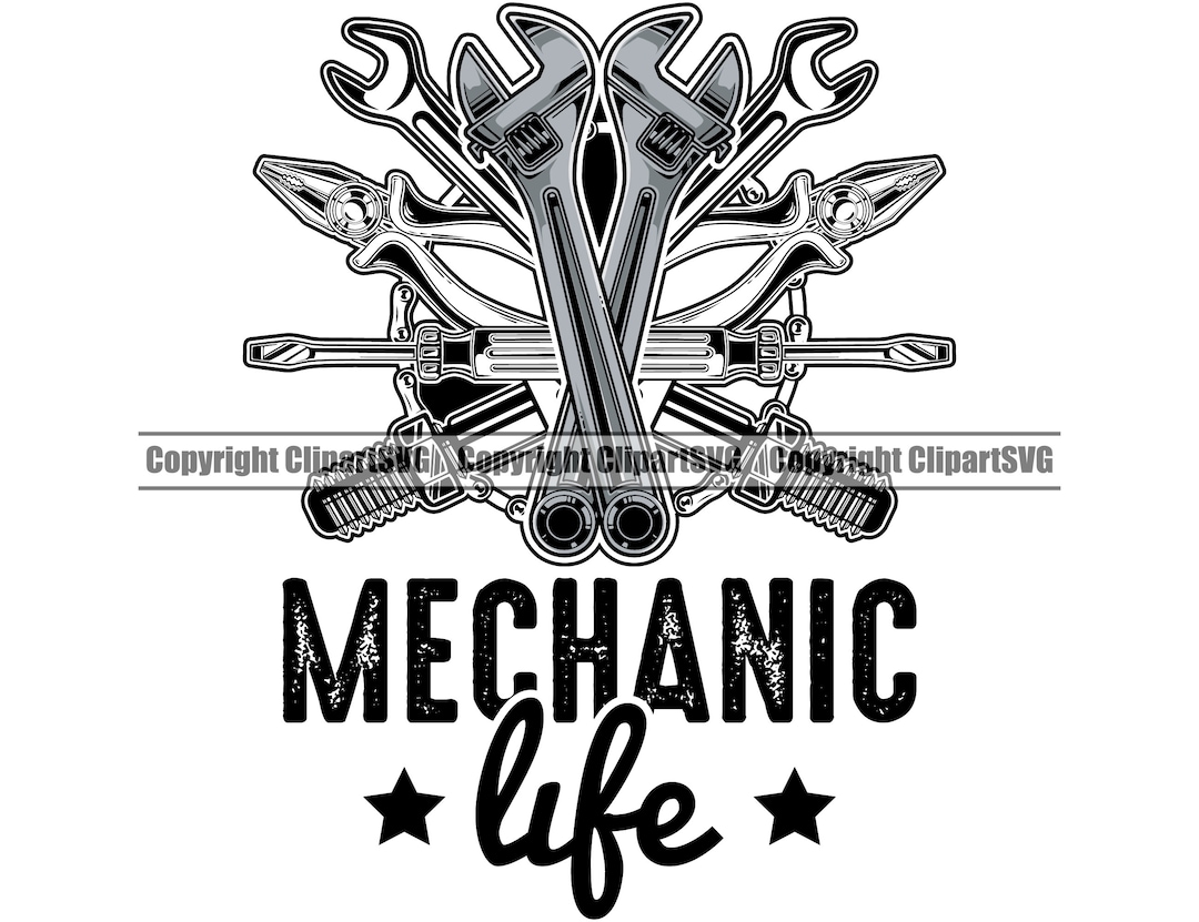 Mechanic Life Engine Spark Plug Motorcycle Car Repair Shop Biker Riding ...