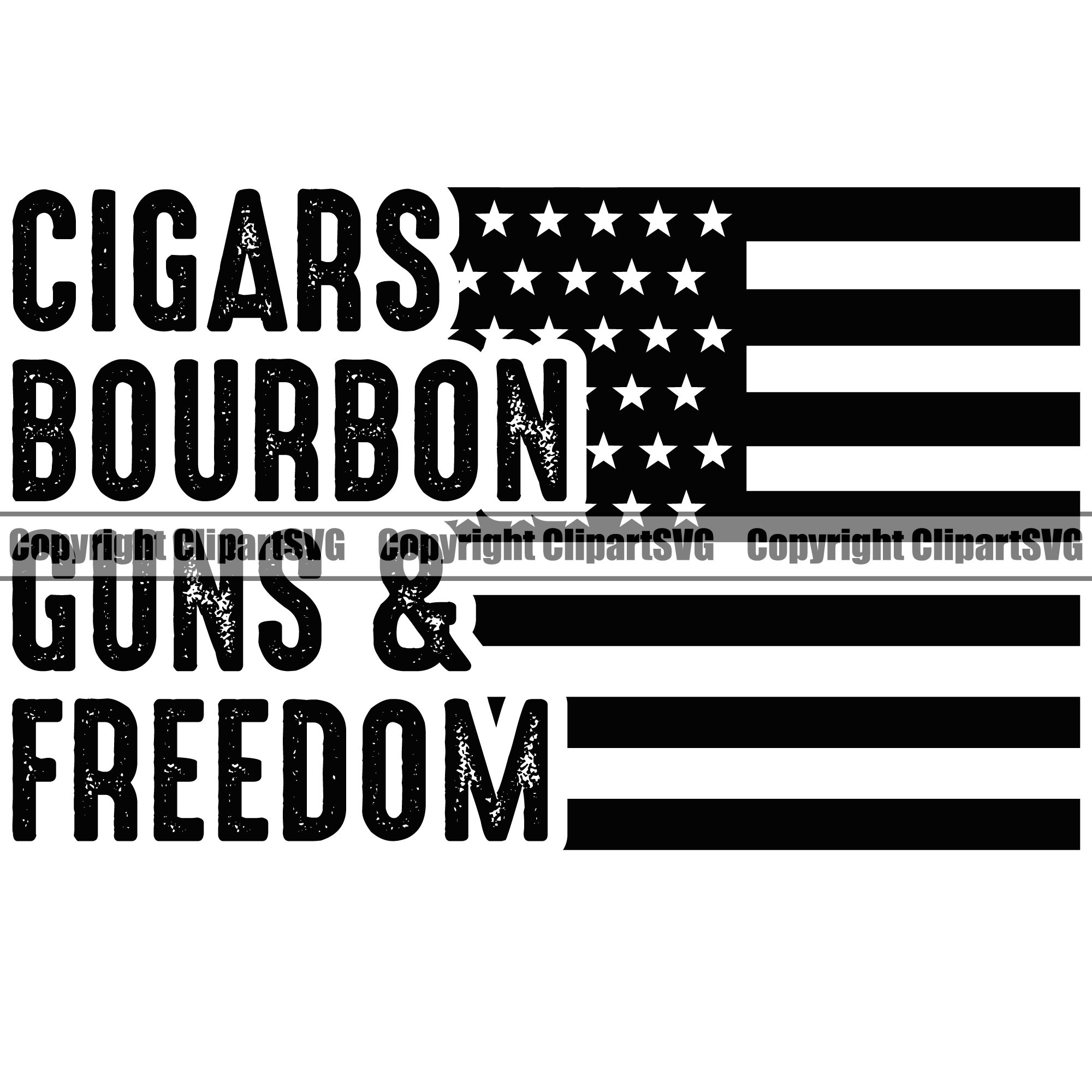 Cigars Bourbon Guns Freedom Flag USA United States America Pistol Rifle ...