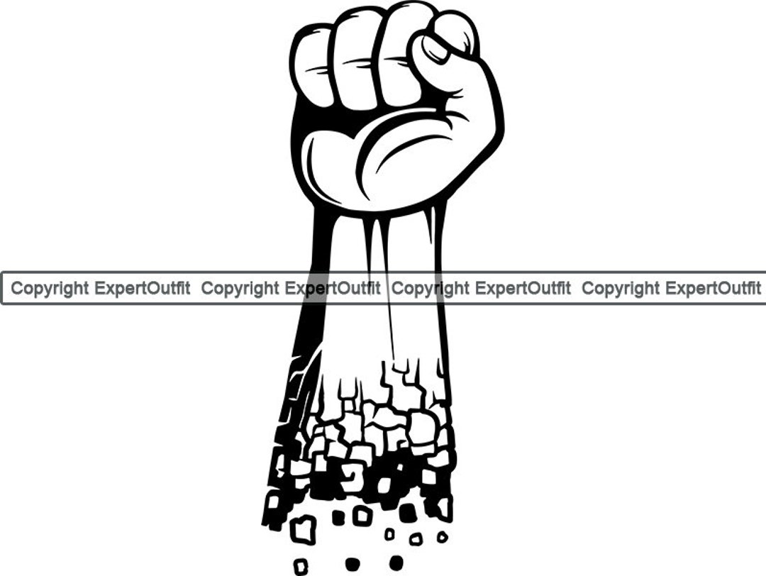 Clenched Fist Hand Element Floor Wall Break Punch Knock Coming Explode ...